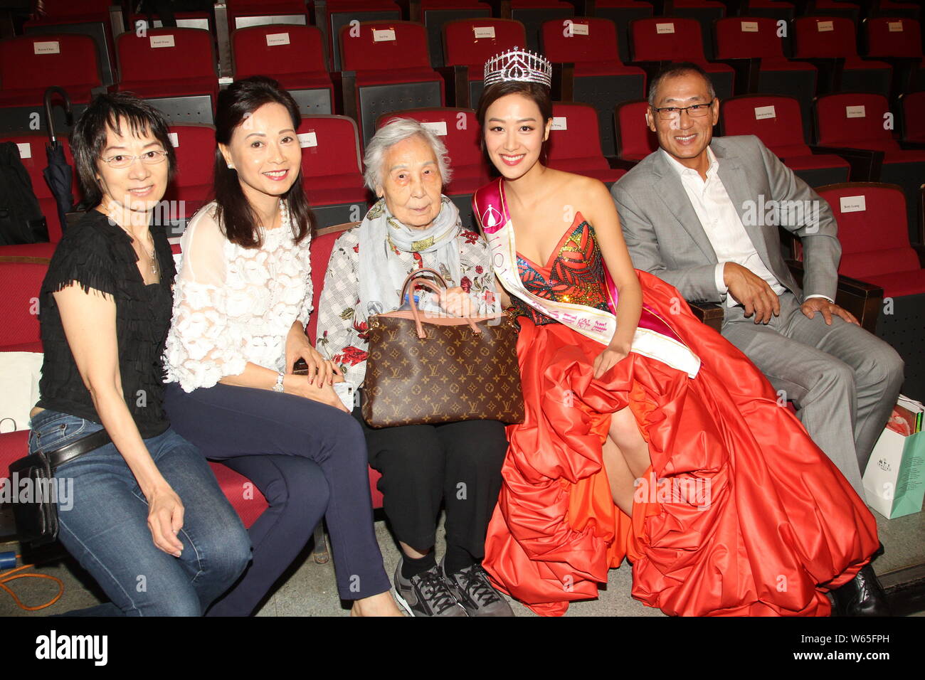 Sara Ting, second right, second runner-up of Miss Hong Kong Pageant ...