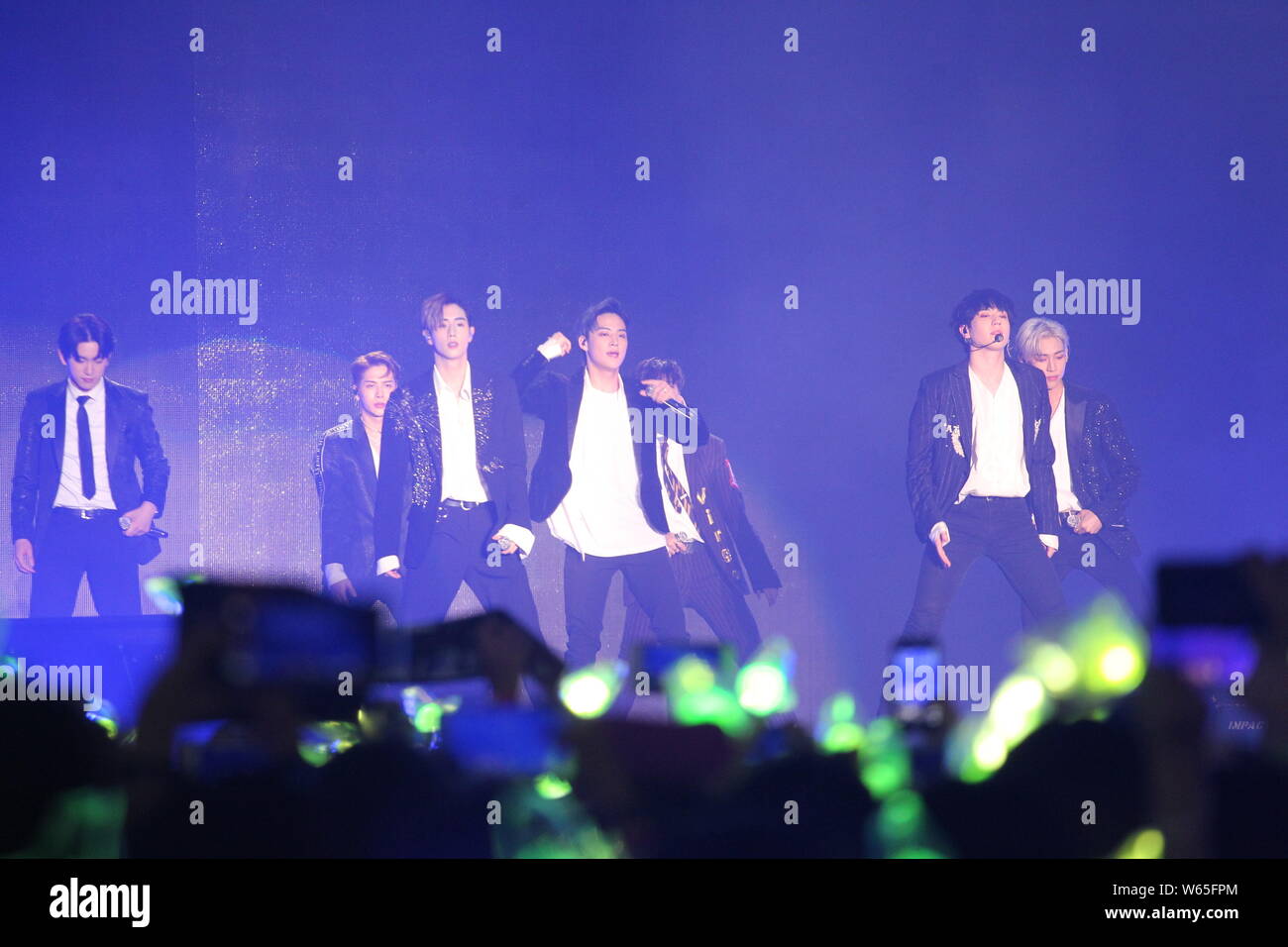 Members of South Korean boy band Got7 perform during Got7 2018 World ...