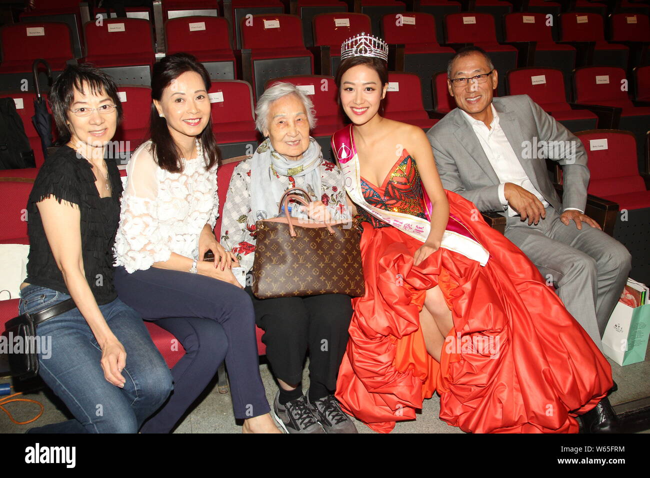 Sara Ting, second right, second runner-up of Miss Hong Kong Pageant ...
