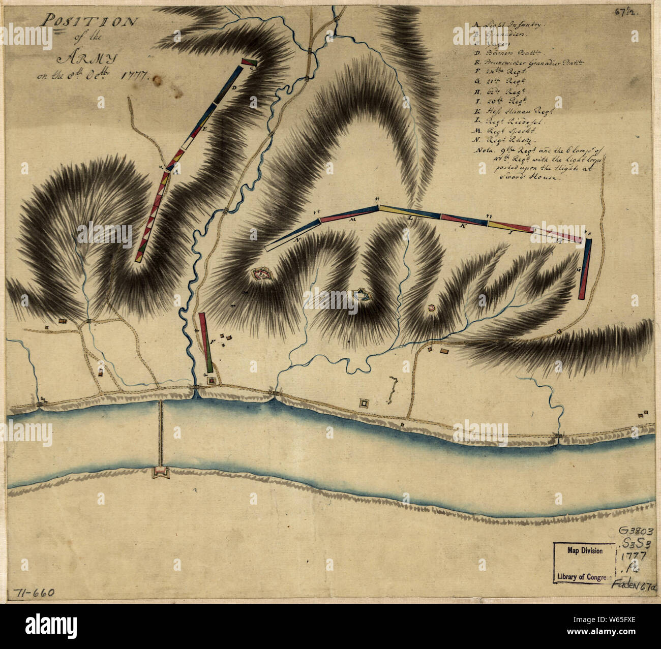 American Revolutionary War Era Maps 1750-1786 836 Position of the army ...