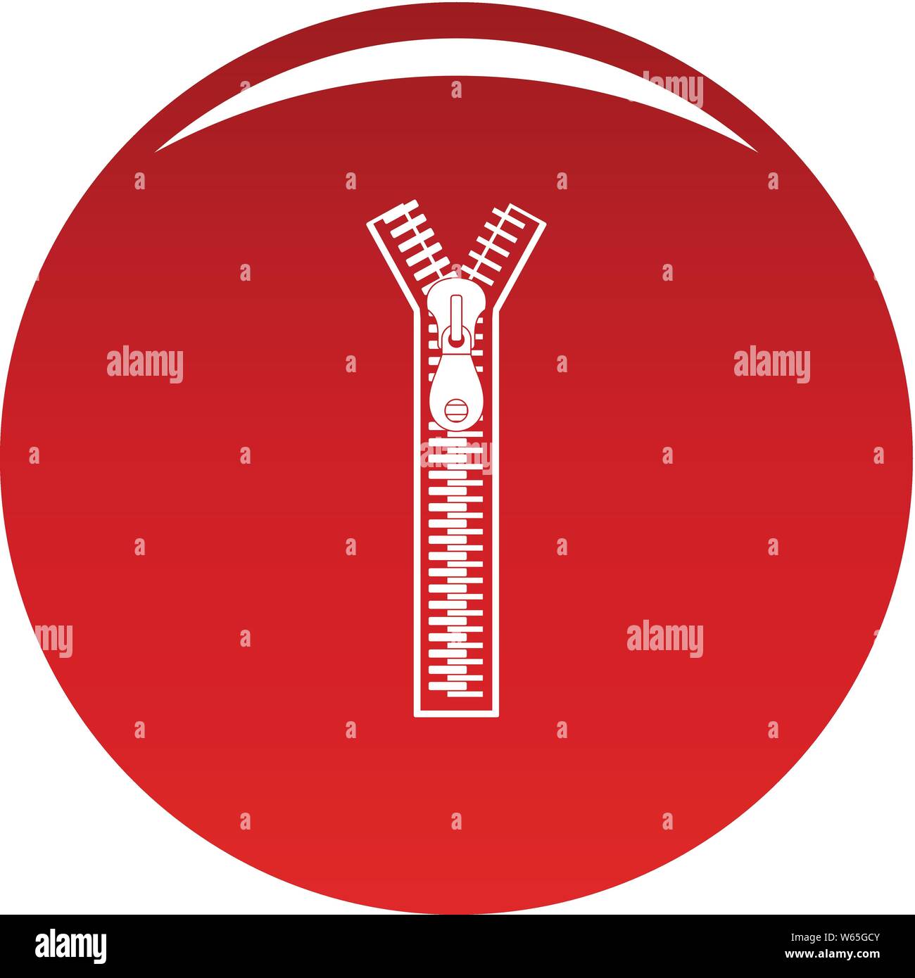 Half opened zip icon. Simple illustration of half opened zip vector ...