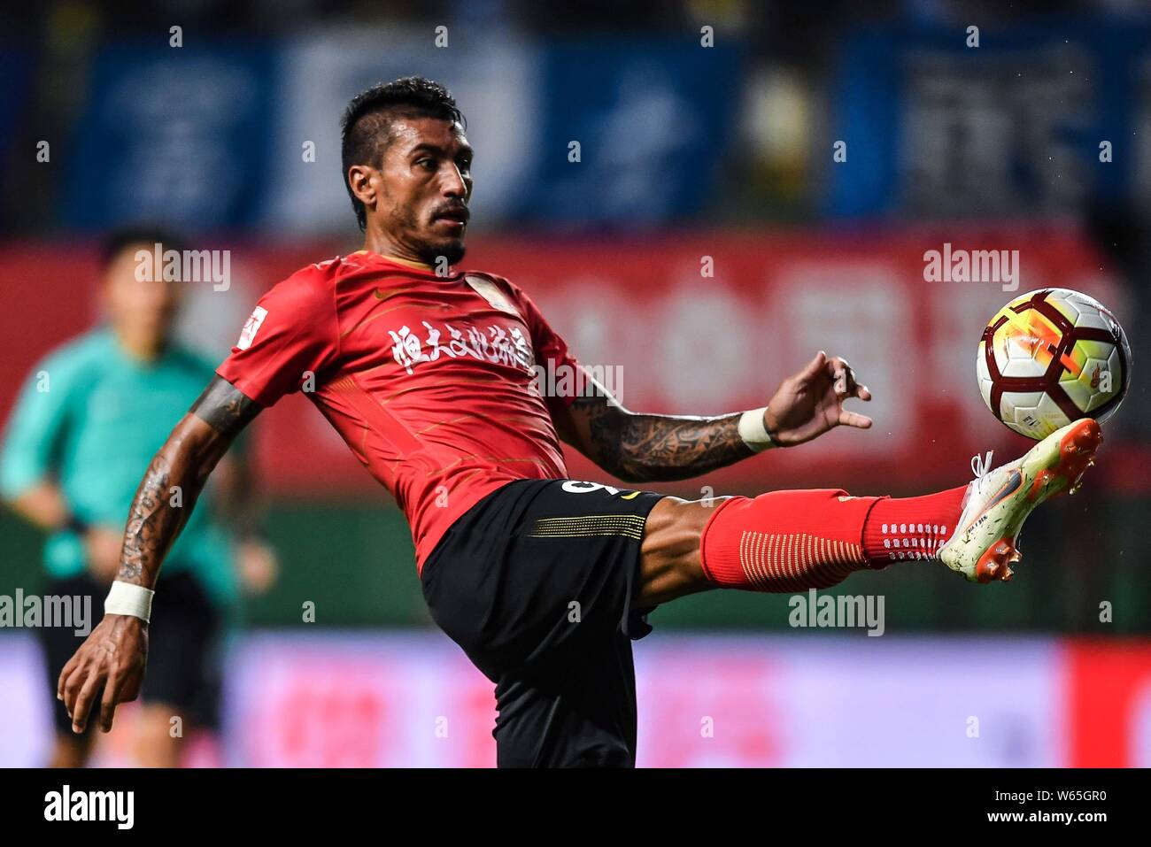 Brazilian football player Paulinho of Guangzhou Evergrande Taobao ...