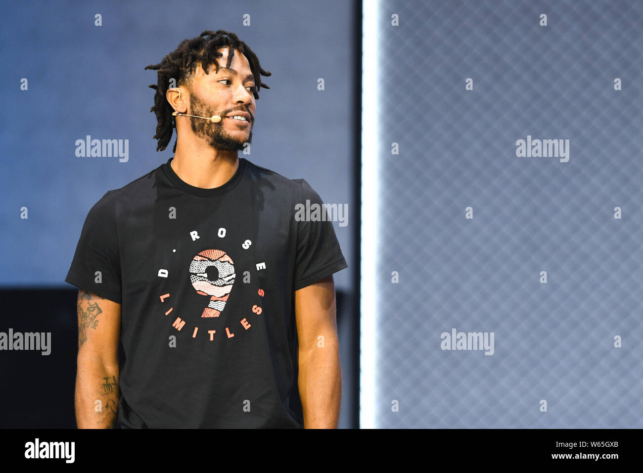 NBA star Derrick Rose of Minnesota Timberwolves attends a fan meeting ...