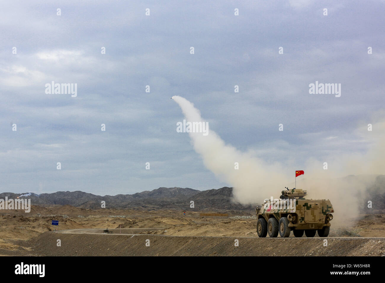 A Chinese infantry fighting vehicle competes in a contest during the ...