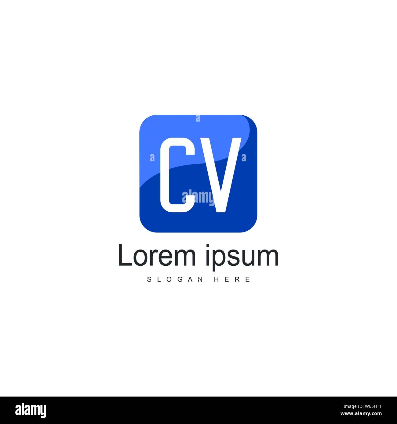 Initial CV logo template with modern frame. Minimalist CV letter logo ...