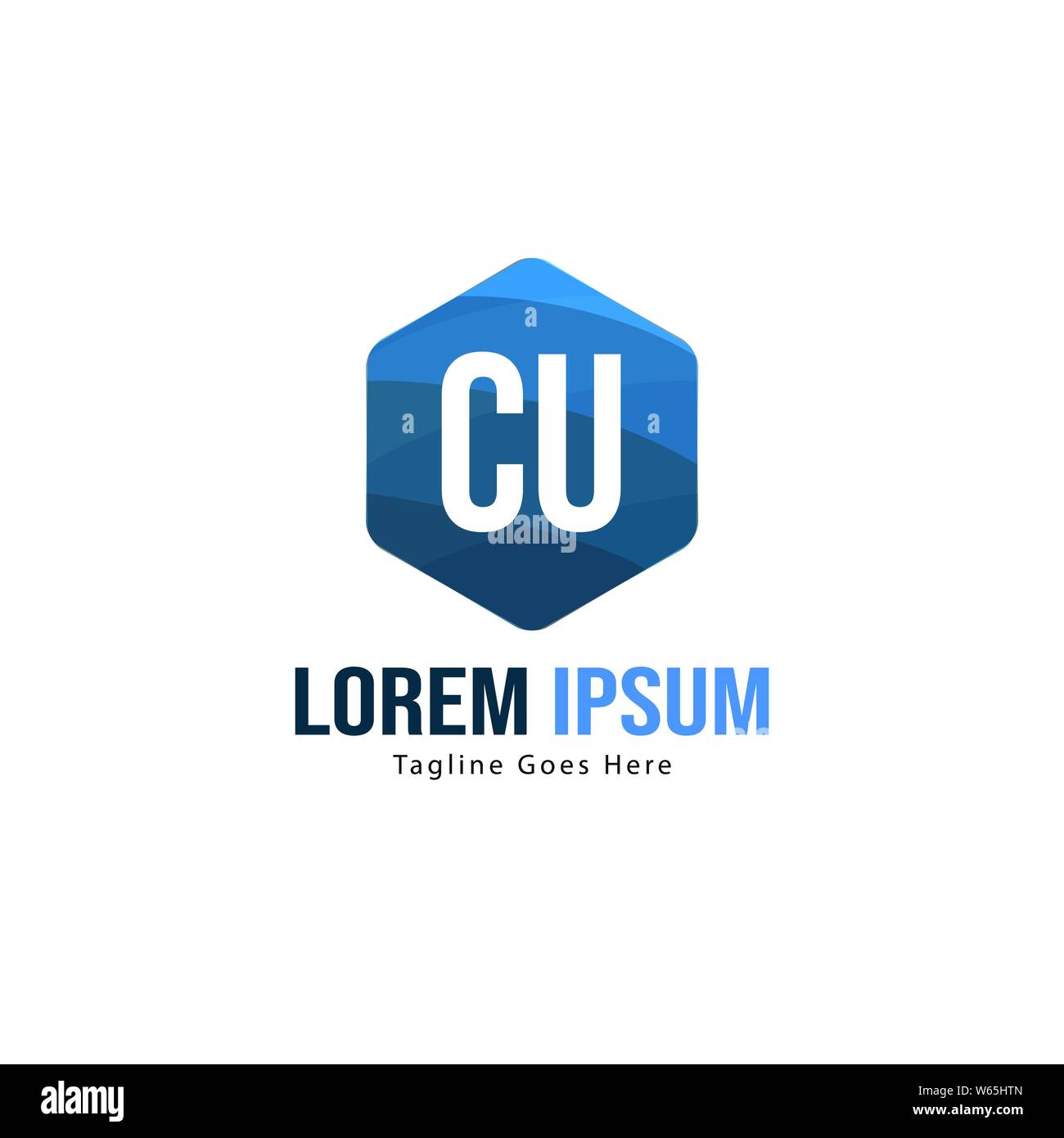 Initial CU logo template with modern frame. Minimalist CU letter logo ...