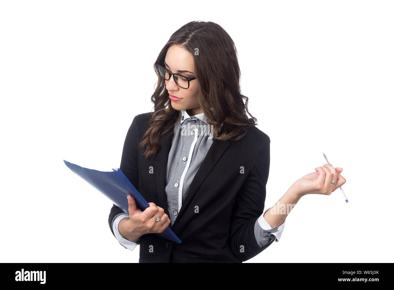 Business woman ready for presentation hi-res stock photography and ...