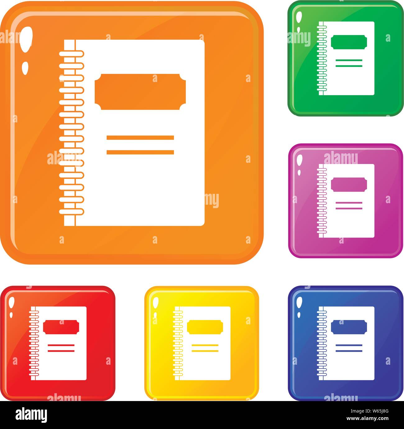 Closed spiral notebook icons set vector color Stock Vector Image & Art ...