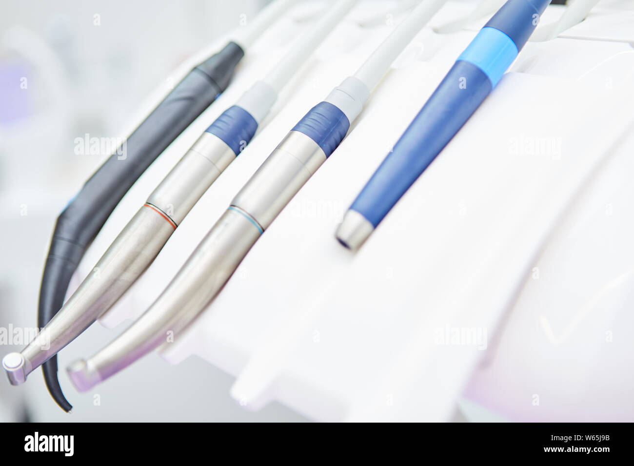 Various dentist instruments in a dental office or dental clinic Stock ...