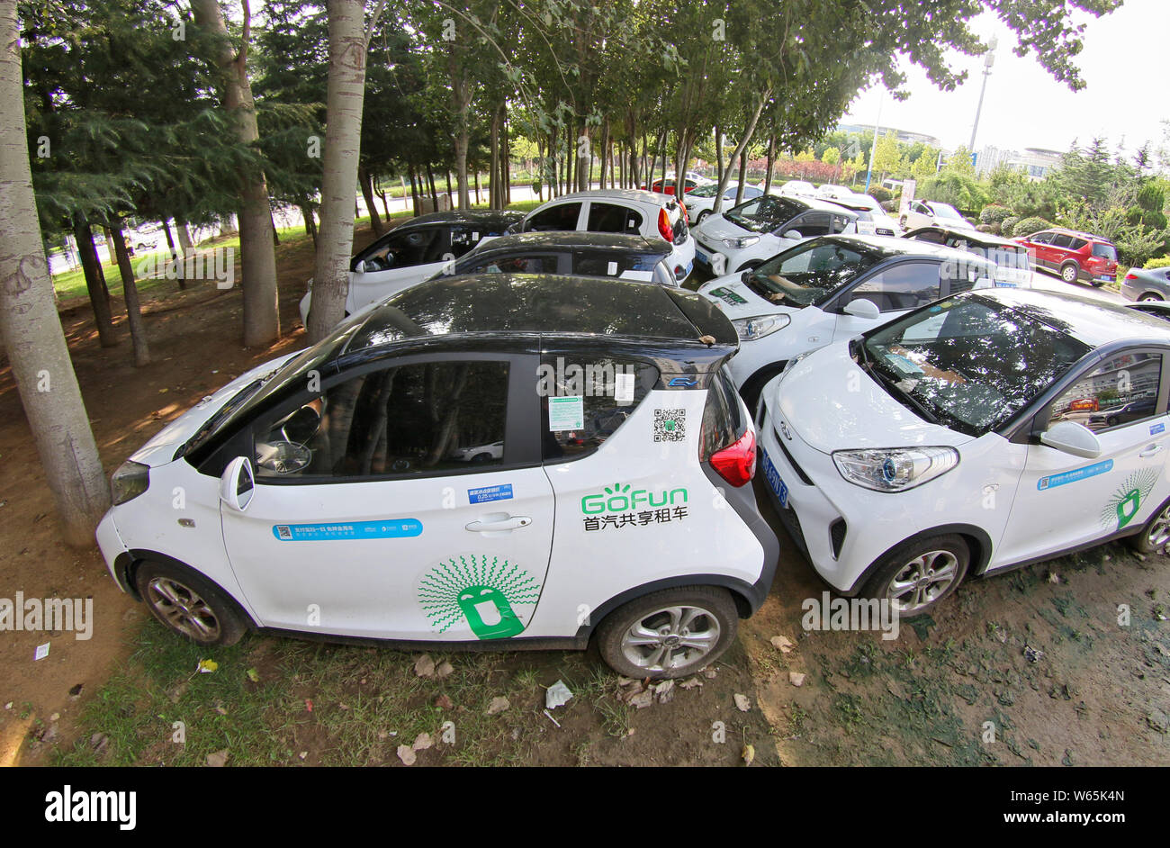 Broken and abandoned electric vehicle (EV) of Chinese car-sharing ...