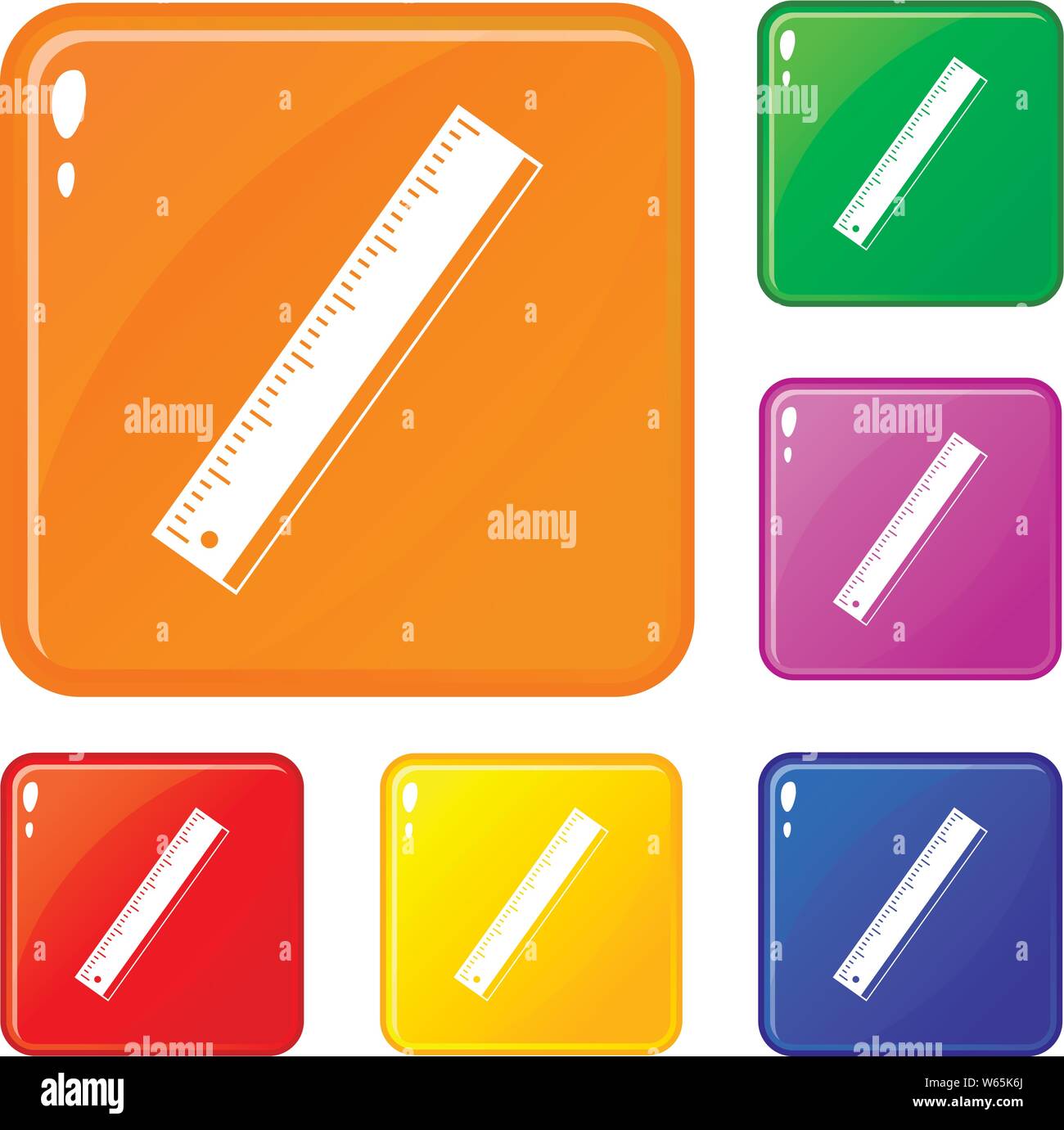 Yardstick icons set vector color Stock Vector Image & Art - Alamy