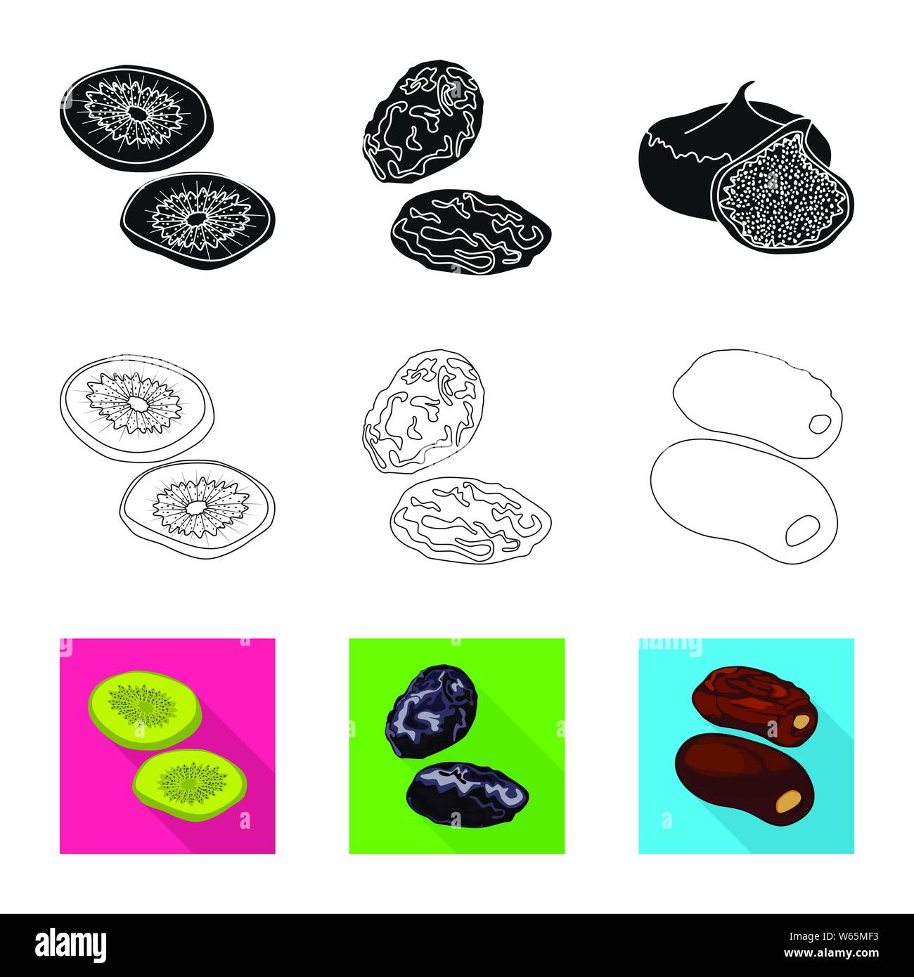 Vector design of food and raw symbol. Collection of food and nature ...