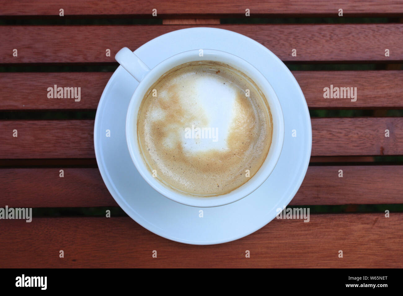 Top view on cappuccino coffee Stock Photo - Alamy
