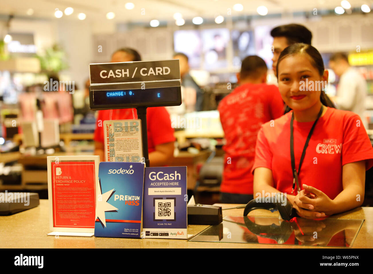 A signage of the mobile e-wallet payment service GCash rolled out by ...