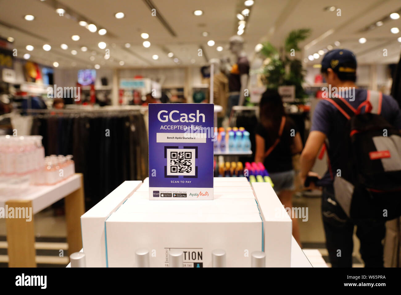 A signage of the mobile e-wallet payment service GCash rolled out by ...