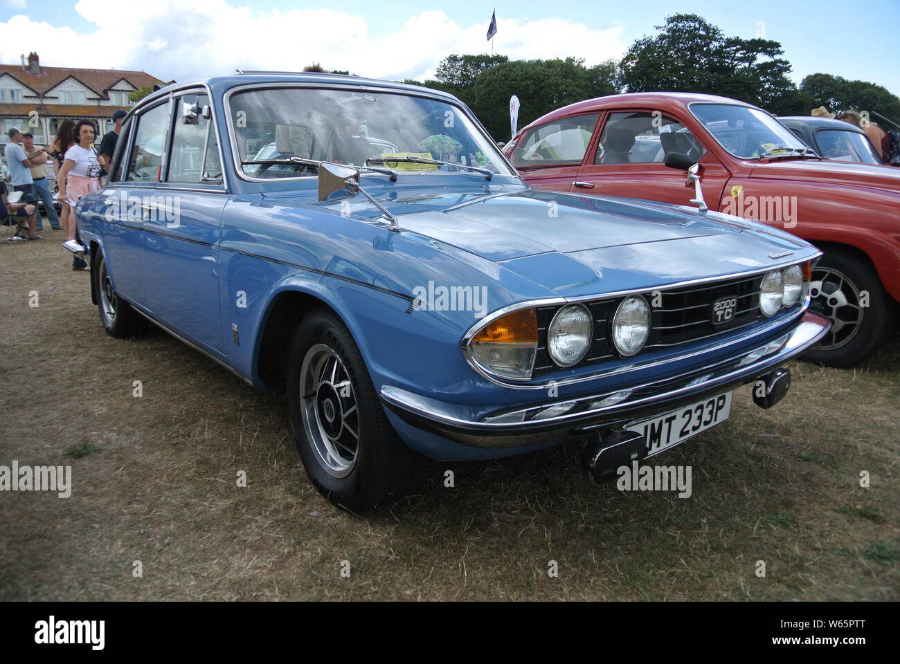 A 1975 Triumph 2000 TC car parked up on display at the English Riviera ...