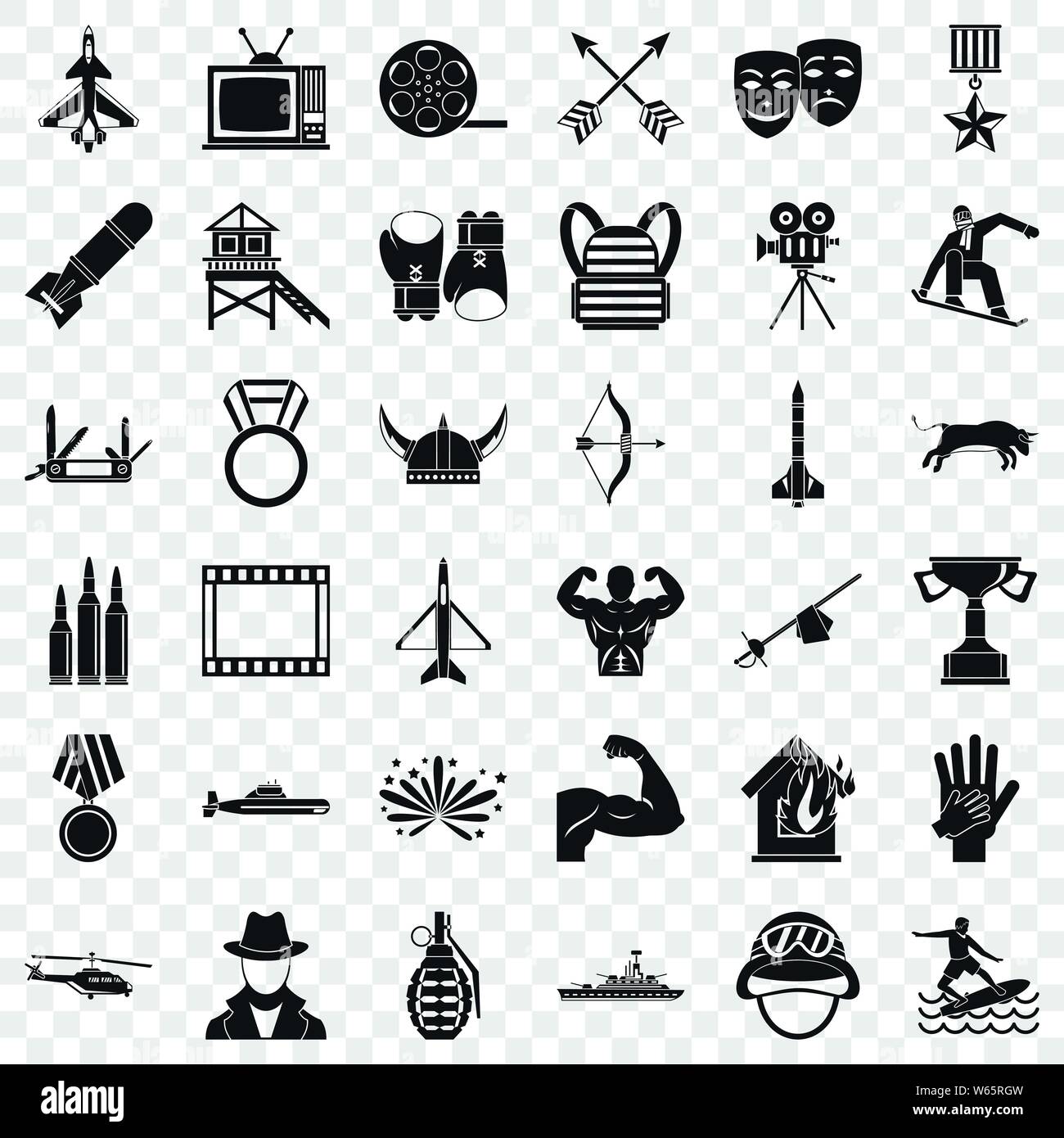 Plane icons set, simple style Stock Vector Image & Art - Alamy