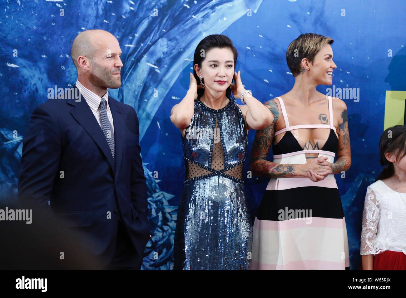 (From left) English actor Jason Statham, Chinese actress Li Bingbing ...