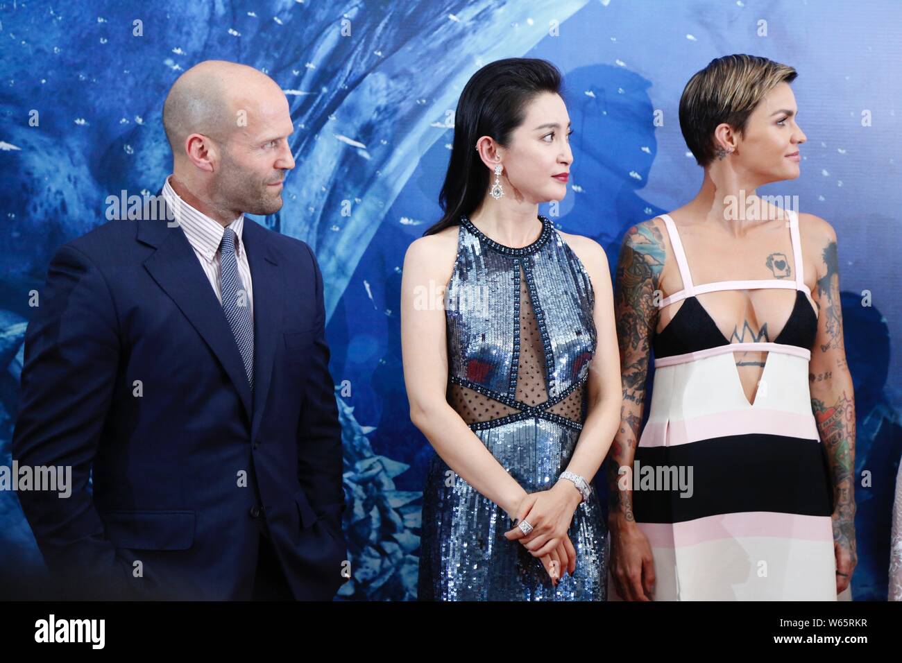 (From left) English actor Jason Statham, Chinese actress Li Bingbing ...