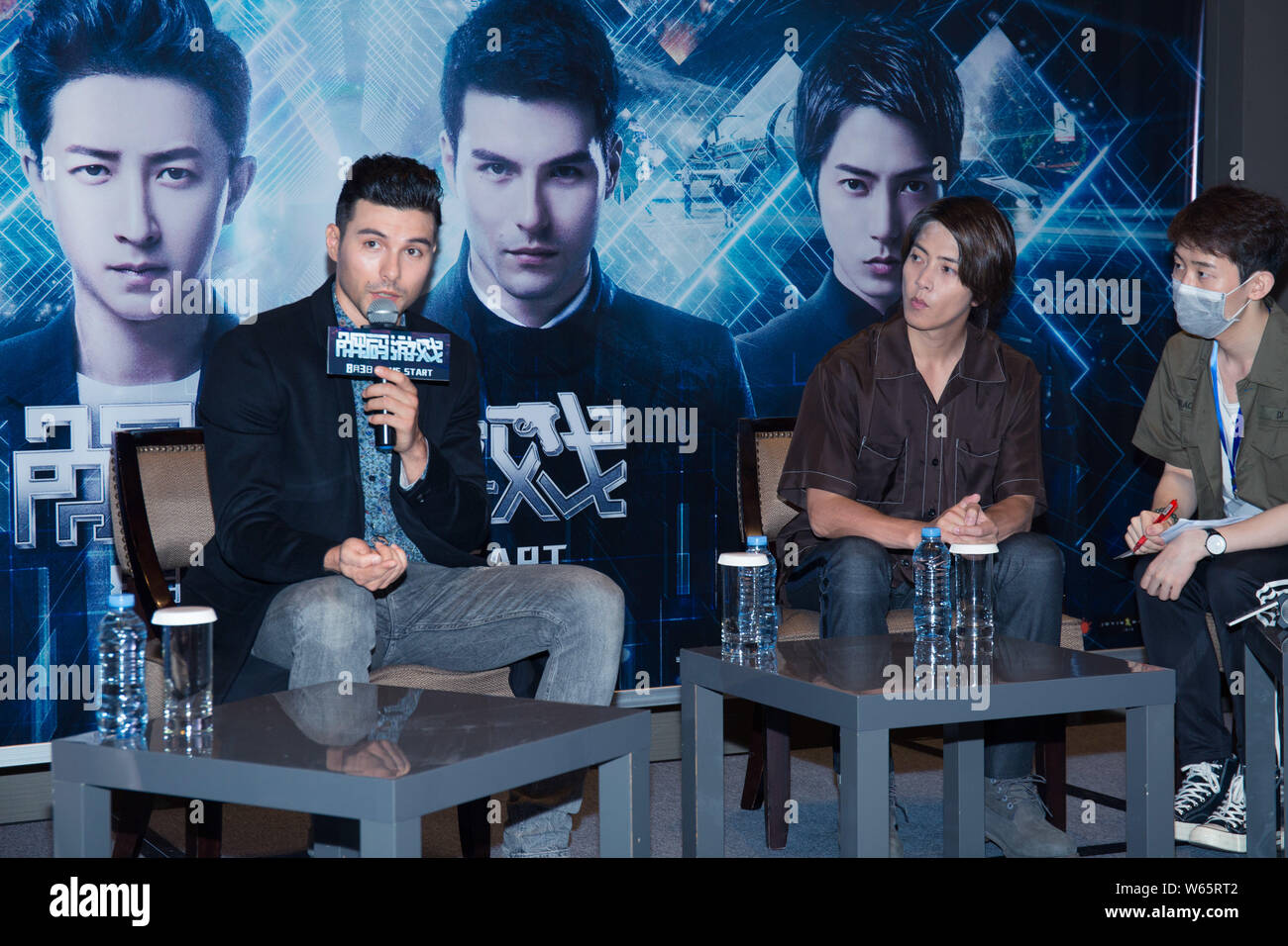 Taiwanese-British actor Rhydian Vaughan, left, Japanese actor and singer Tomohisa Yamashita ...