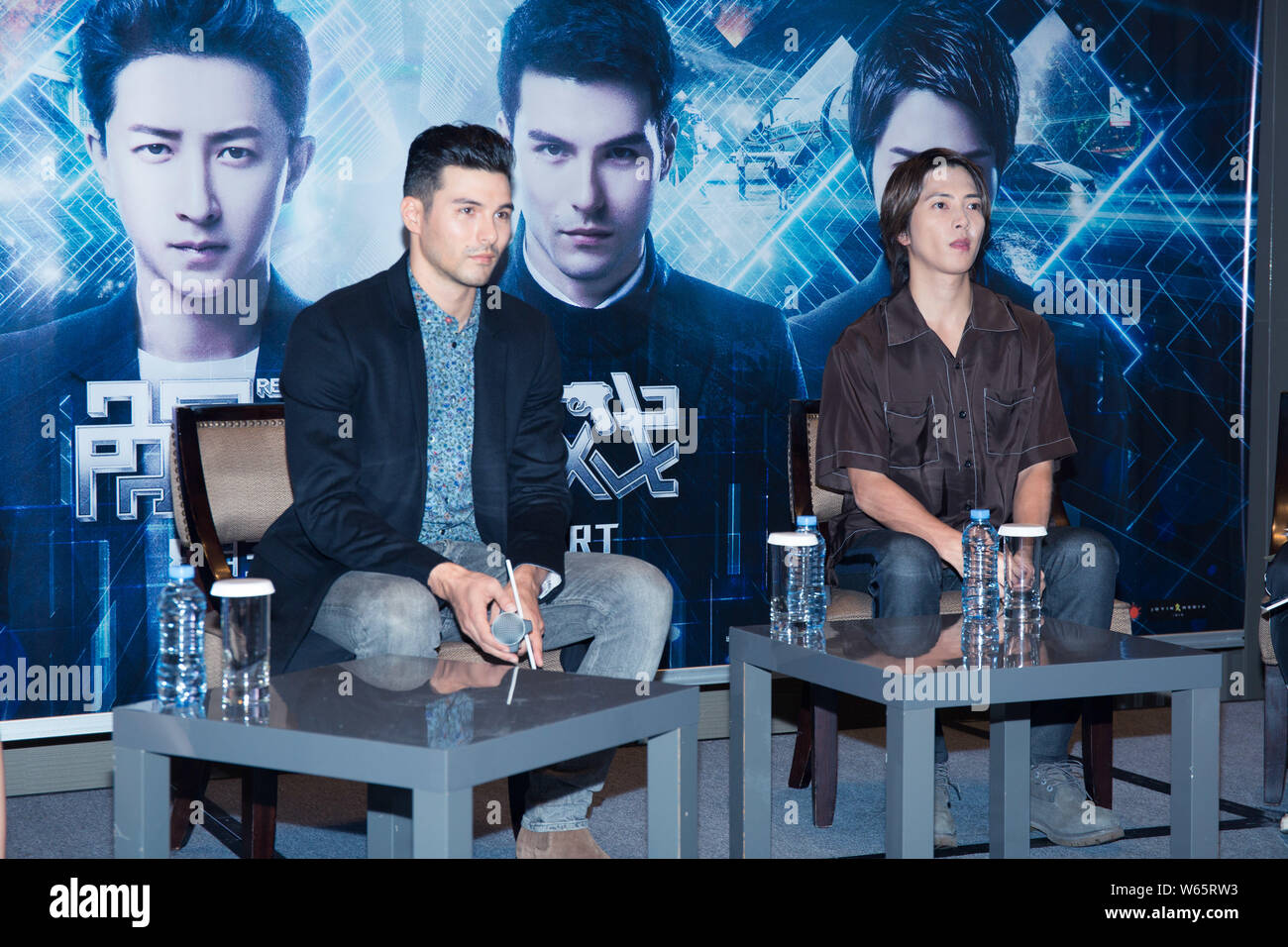 Taiwanese-British actor Rhydian Vaughan, left, Japanese actor and singer Tomohisa Yamashita ...