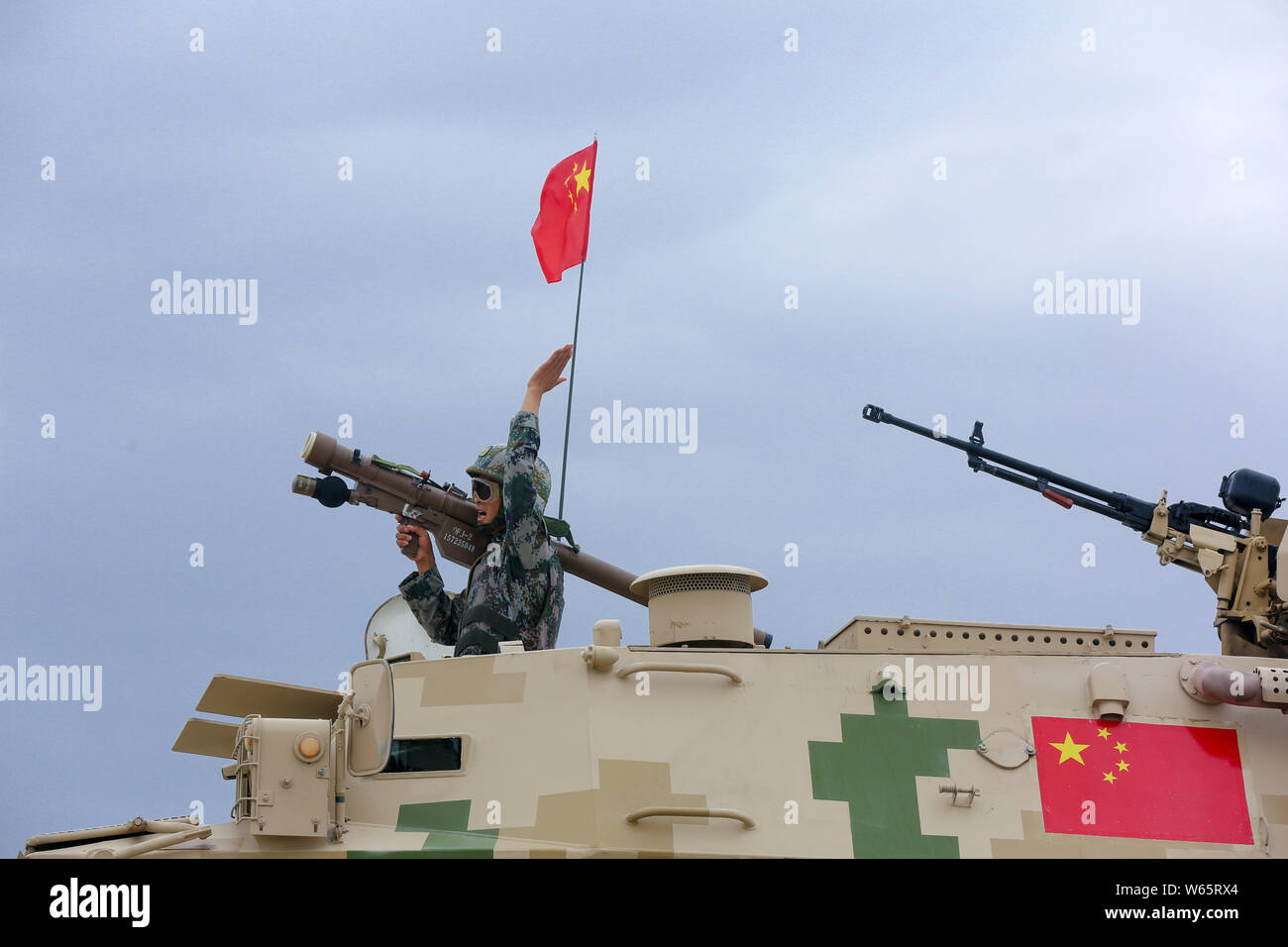 A Chinese infantry fighting vehicle competes in a contest during the ...