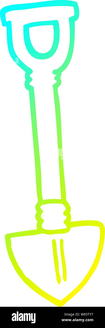 cold gradient line drawing of a cartoon spade Stock Vector Image & Art ...