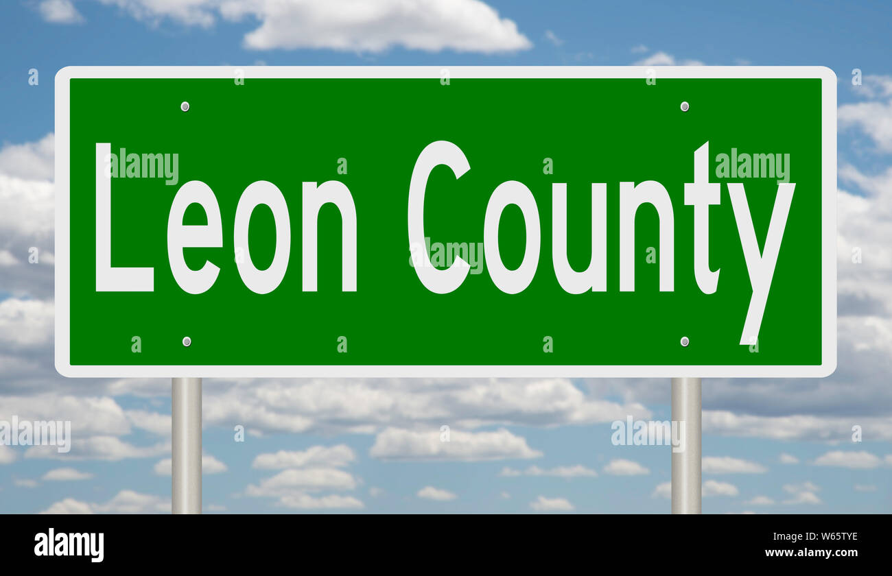 Rendering of a green highway sign for Leon County Florida Stock Photo ...