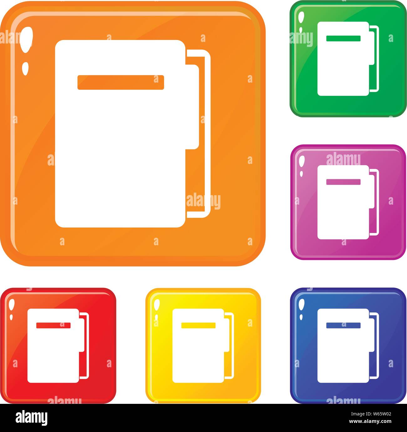 File folder icons set vector color Stock Vector Image & Art - Alamy