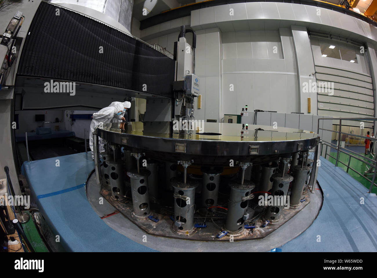 View of the silicon carbide (SiC) single reflector with a diameter of 4 ...