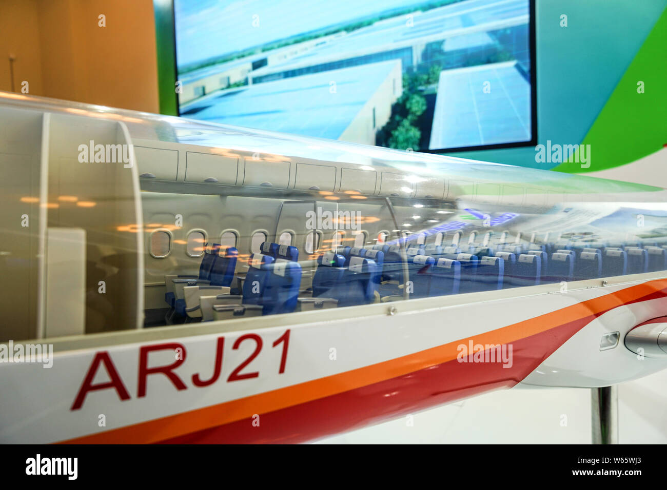 --FILE--A model of the ARJ21 regional jet of COMAC (Commercial Aircraft ...