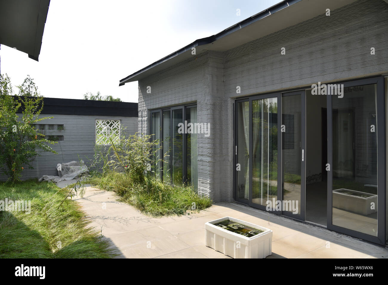 The Suzhou-style 3D-printed villa is pictured in Binzhou city, east ...