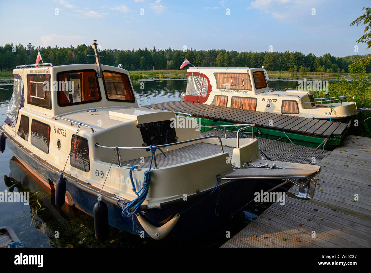 Boats, Plaska, Augustowski canal, Podlasie, Poland Stock Photo - Alamy