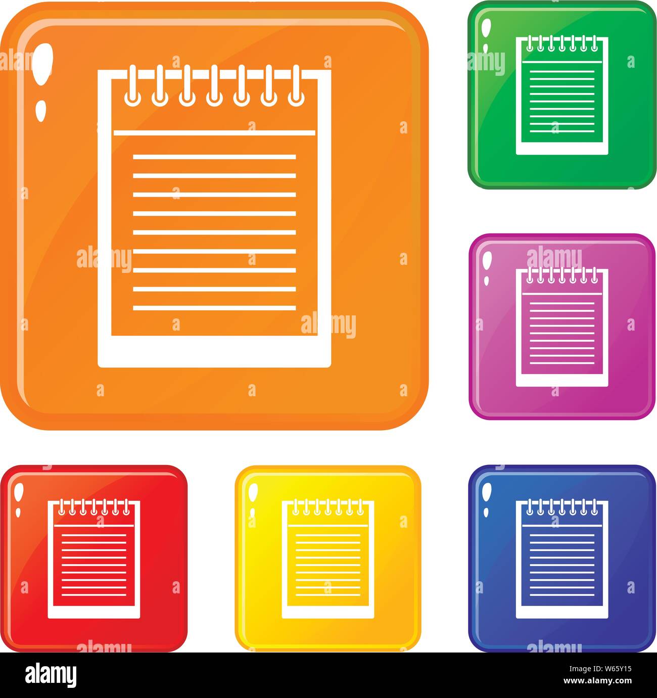 Spiral notepad icons set vector color Stock Vector Image & Art - Alamy