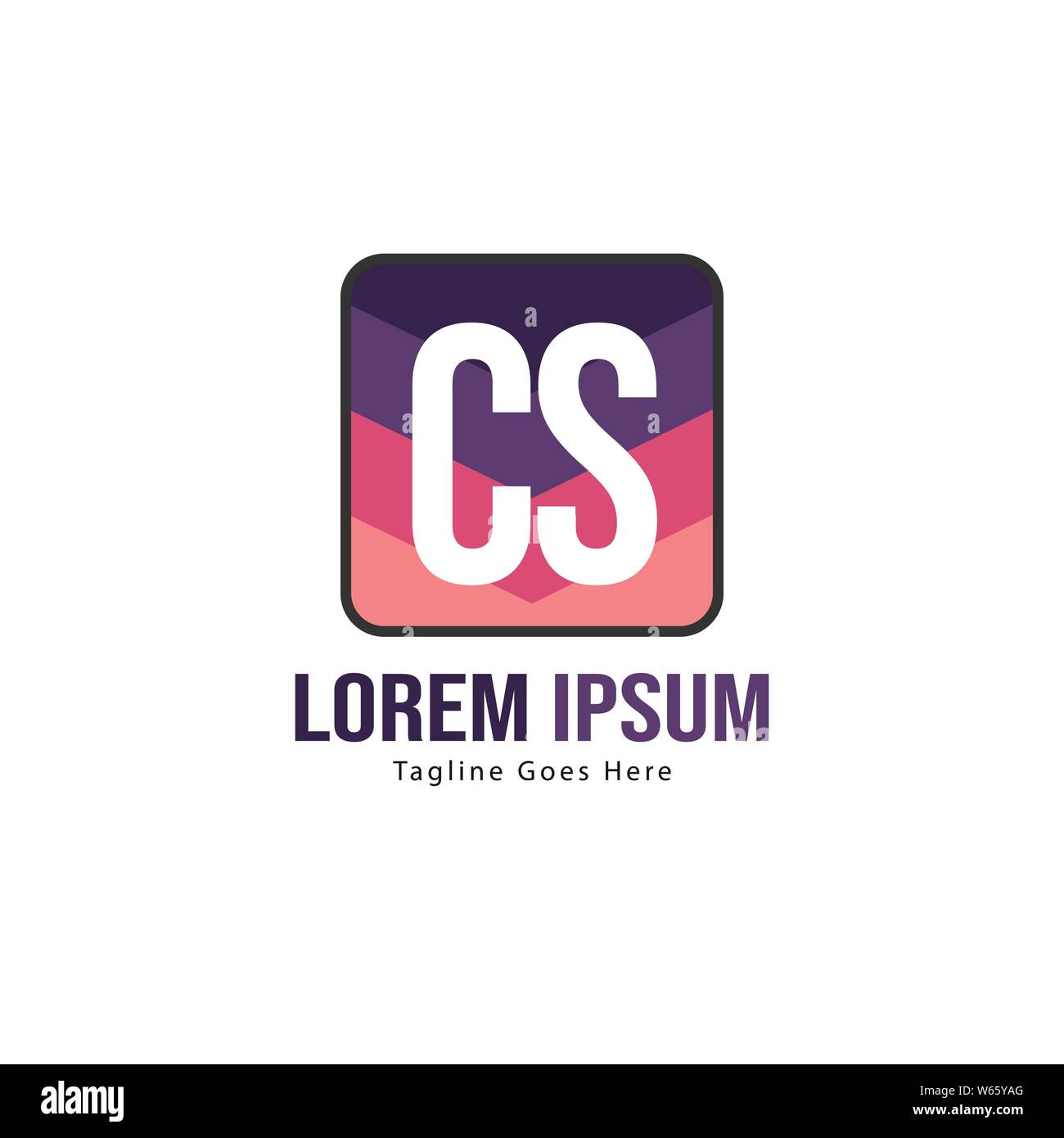 Initial CS logo template with modern frame. Minimalist CS letter logo ...