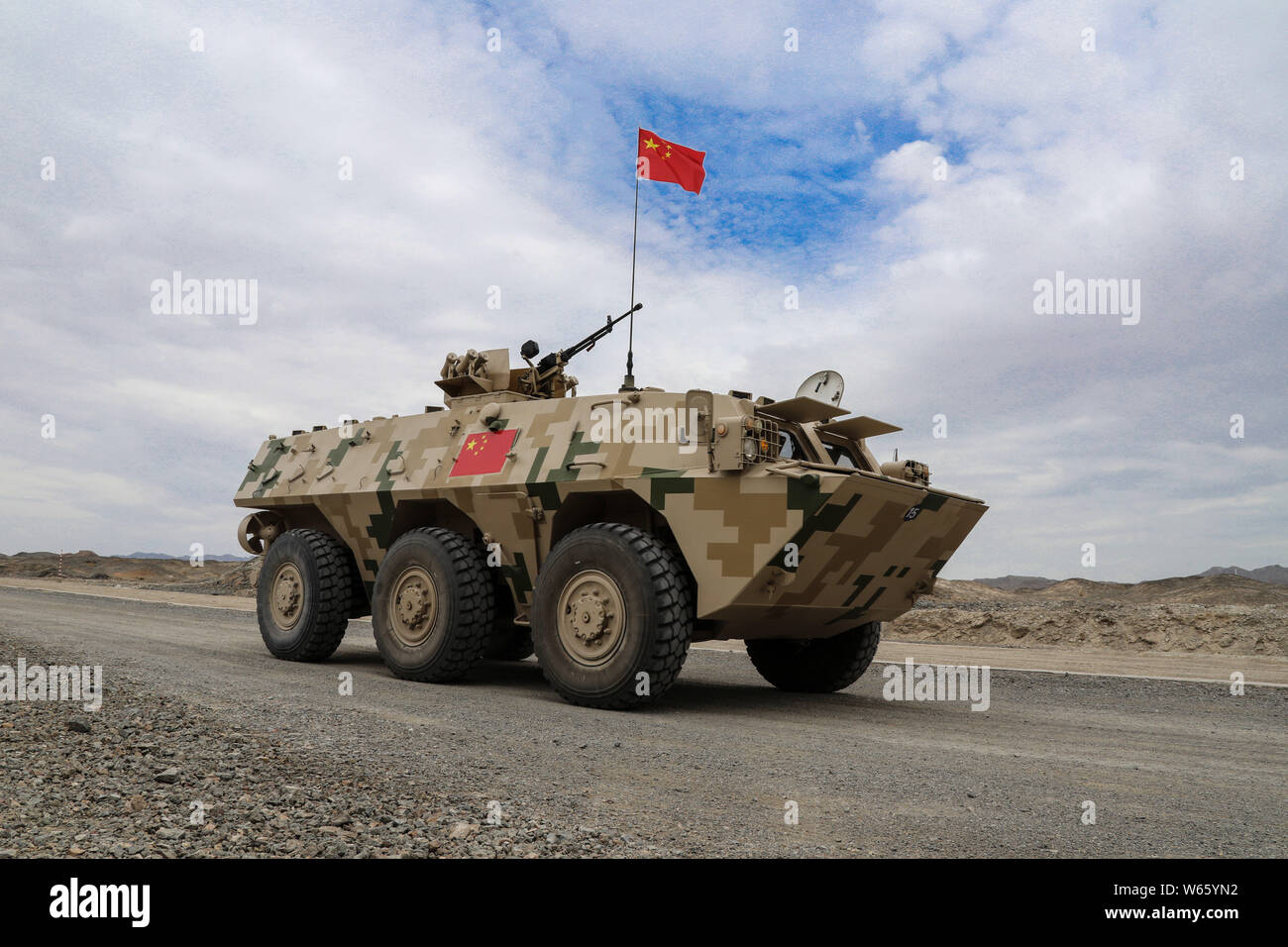 A Chinese infantry fighting vehicle competes in a contest during the ...