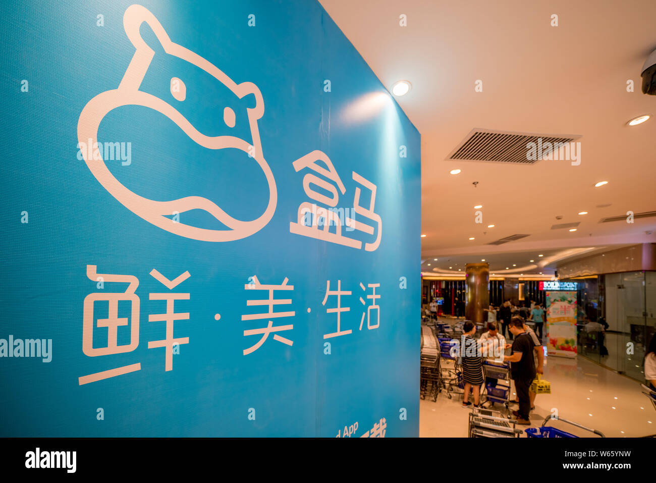 --FILE--View of a store of O2O fresh produce retailer Hemaxiansheng ...