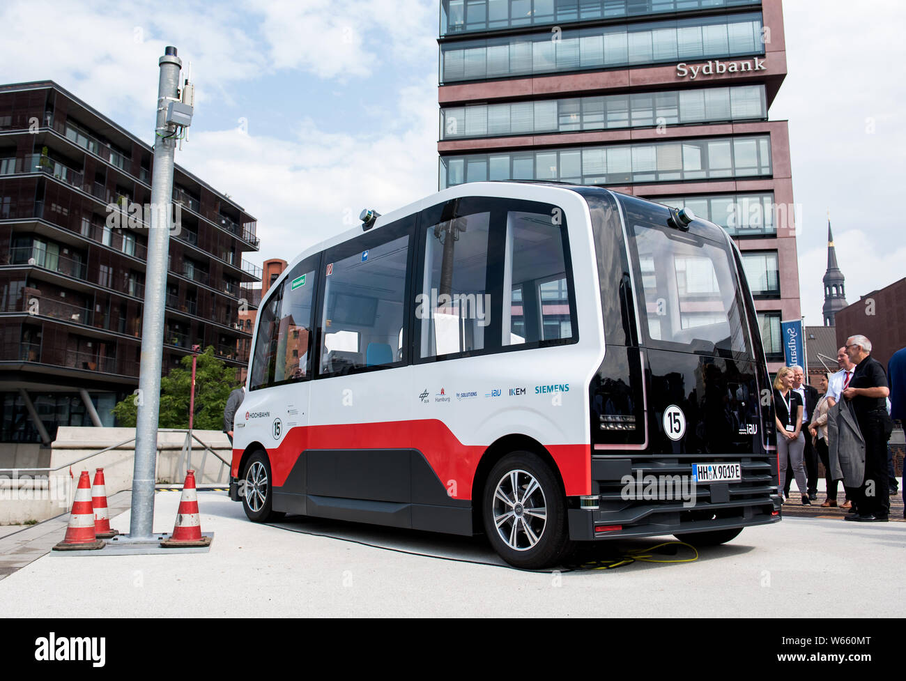 Hamburg, Germany. 31st July, 2019. An autonomous electric minibus of ...