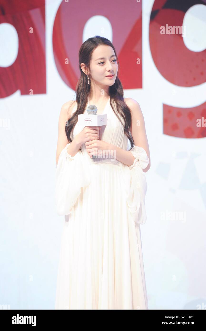 Chinese Uigur actress Dilraba Dilmurat attends a promotional event for ...