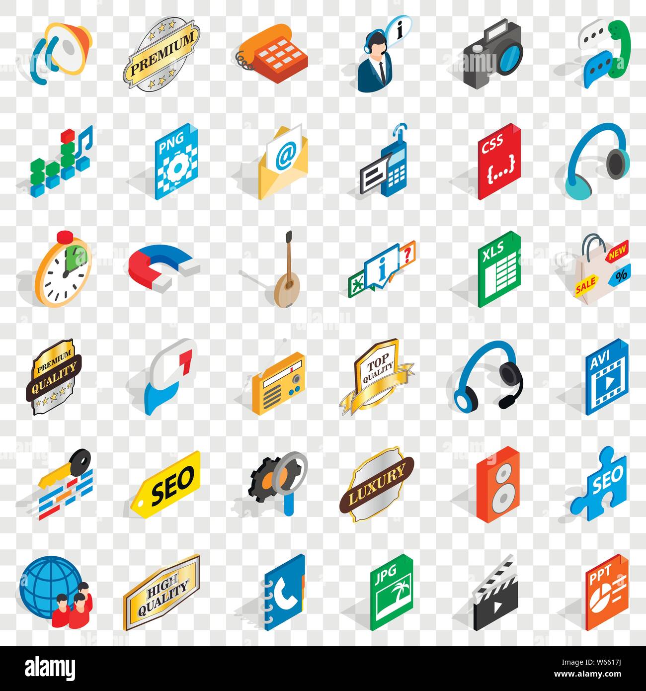 Hi fi icons set, isometric style Stock Vector Image & Art - Alamy