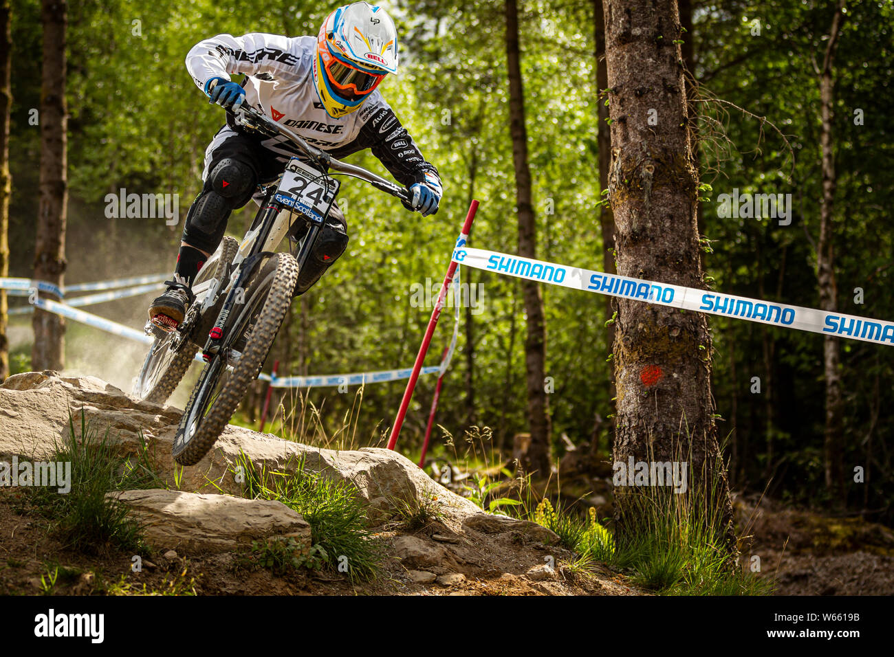 JUNE 8, 2013 - FORT WILLIAM, SCOTLAND. Loic Bruni racing at the UCI Mountain Bike Downhill World ...