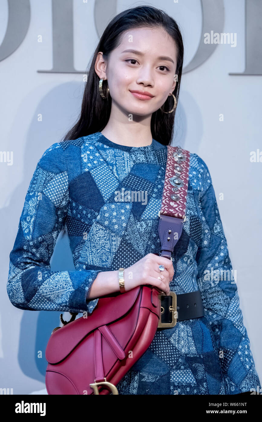 Chinese model and actress Sun Yihan arrives for a promotional event by Dior in Shanghai, China ...