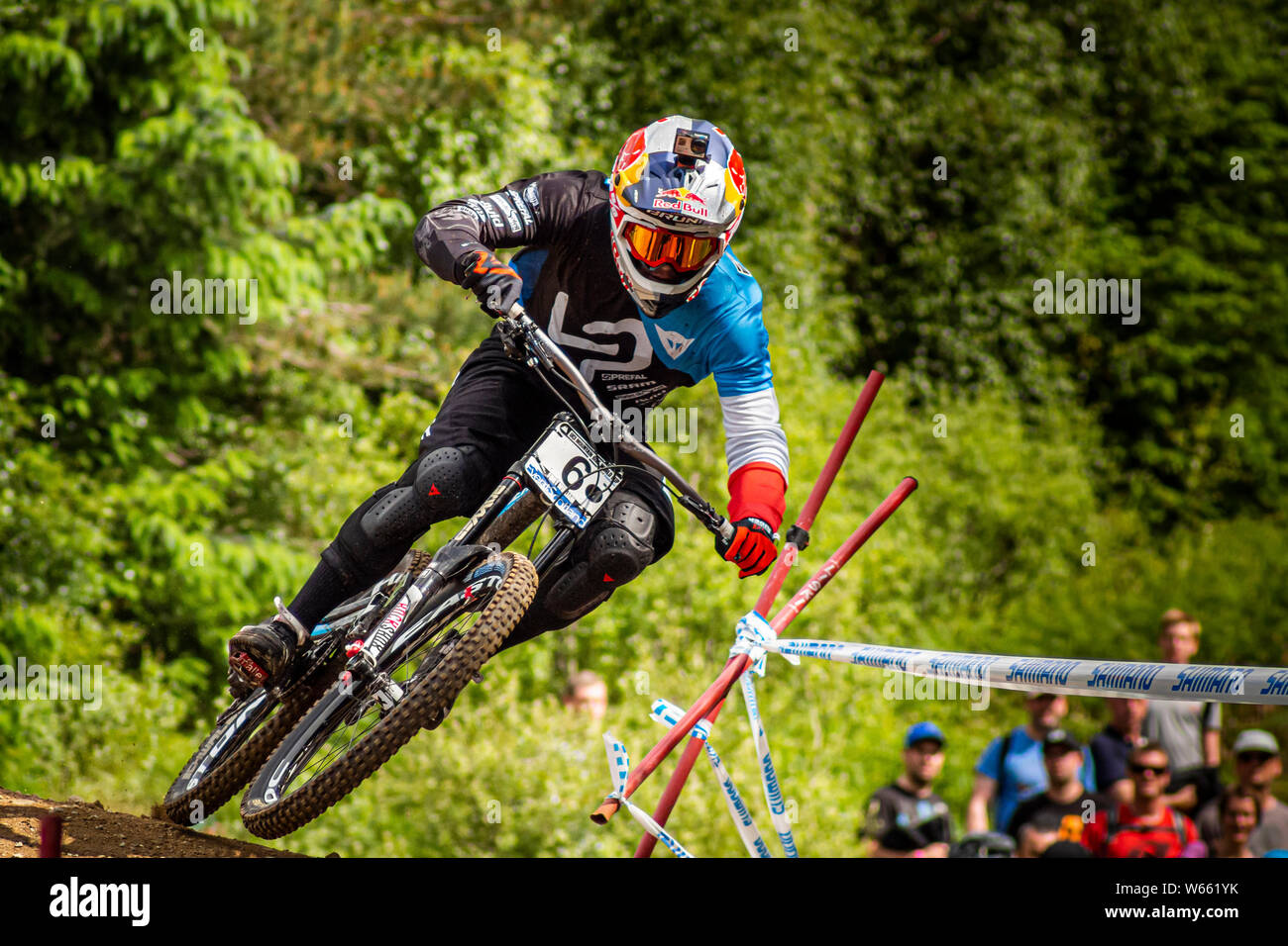 JUNE 8, 2014 - FORT WILLIAM, SCOTLAND. Loic Bruni racing at the UCI Mountain Bike Downhill World ...