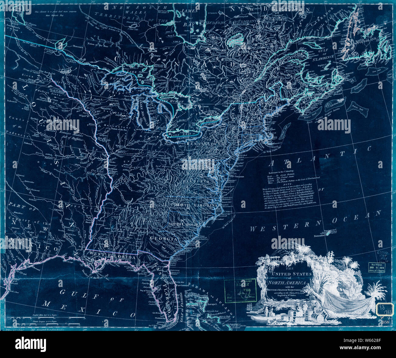 Map of united states 1786 hi-res stock photography and images - Alamy