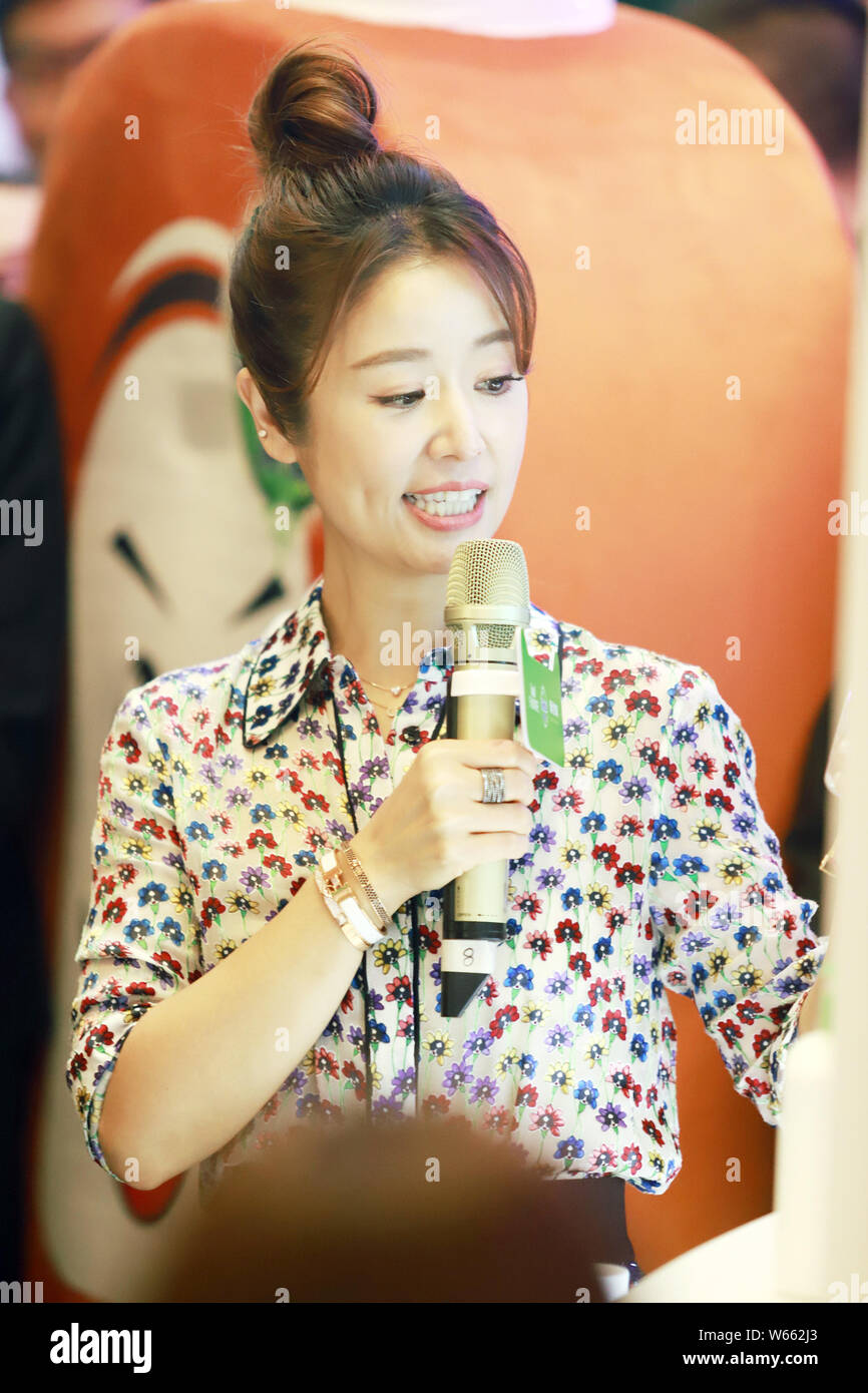 Taiwanese actress Ruby Lin attends a promotional event for Dettol in ...