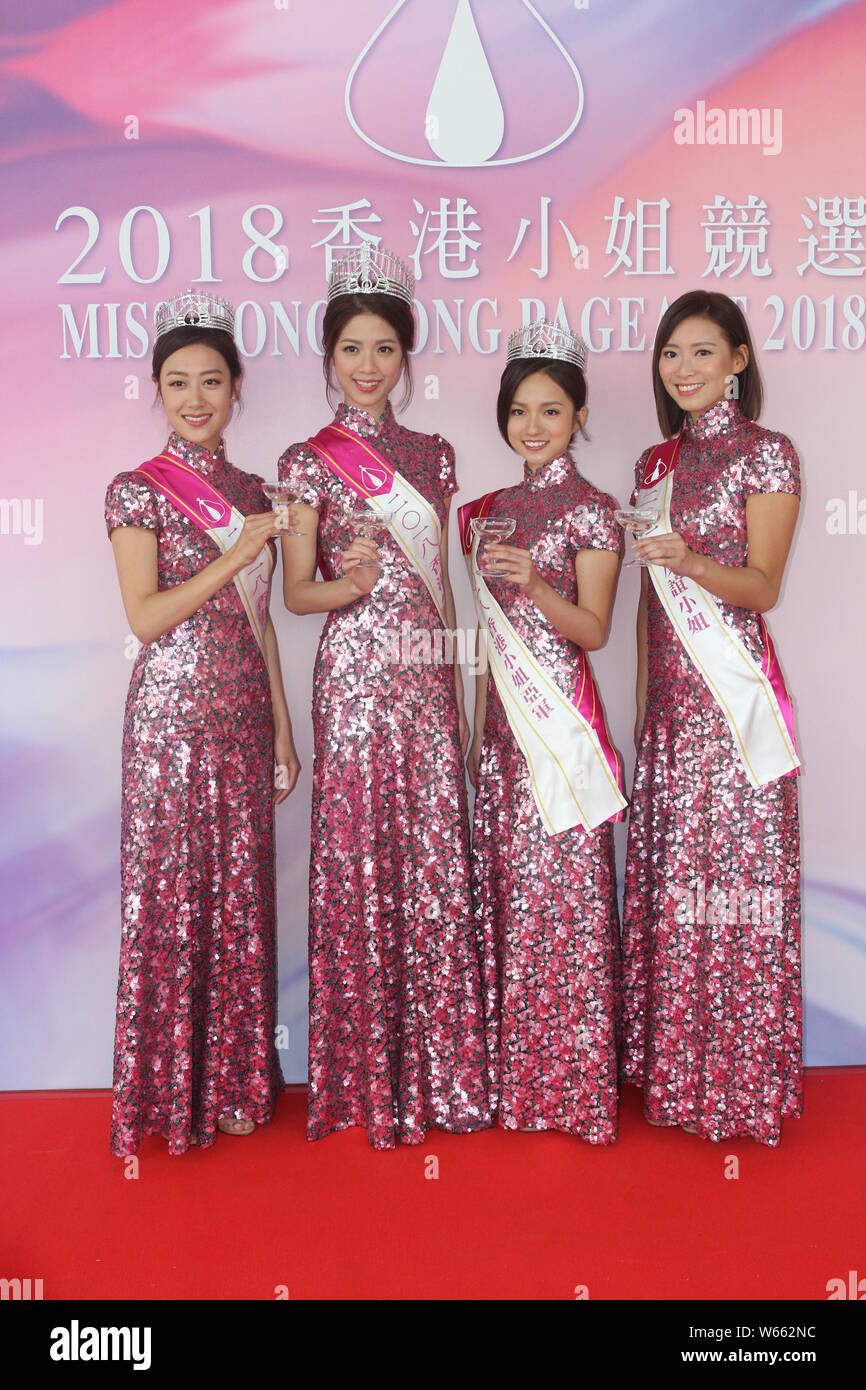 (From left) Second runner-up Sara Ting, winner Hera Chan, first runner ...