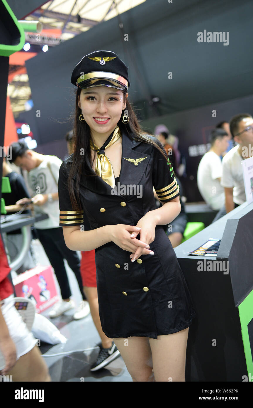 A Chinese Showgirl Dressed In Cosplay Costume Poses During The 16th China Digital