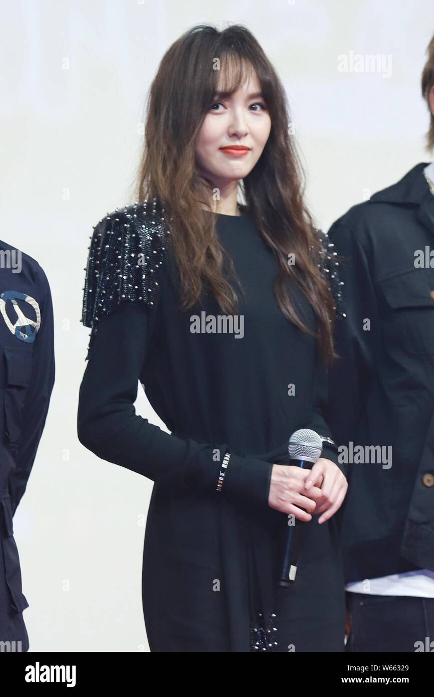 Chinese actress Tiffany Tang or Tang Yan attends a road show for the ...