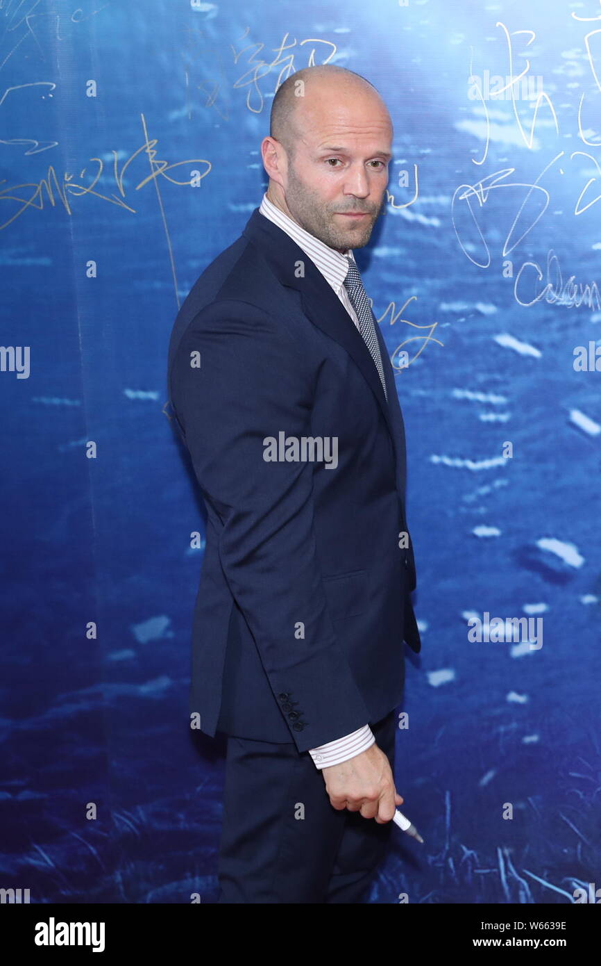 English actor Jason Statham arrives on the red carpet for the premiere ...