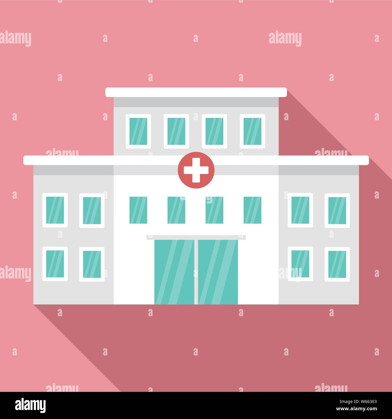 Hospital building icon. Flat illustration of hospital building vector ...